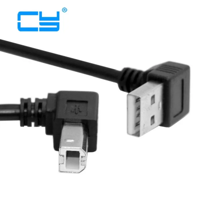 Down Angled USB 2.0 A Male to B Male Up Angled 90 Degree Printer ...
