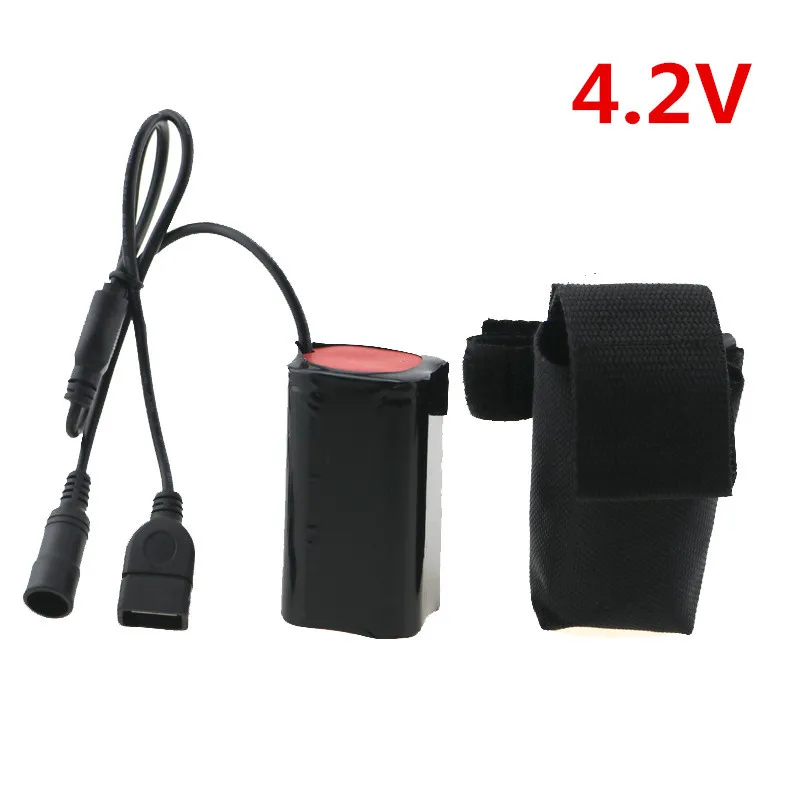 4.2V 6400mAh Rechargeable 4x18650 Battery Pack with Standar USB & DC ...