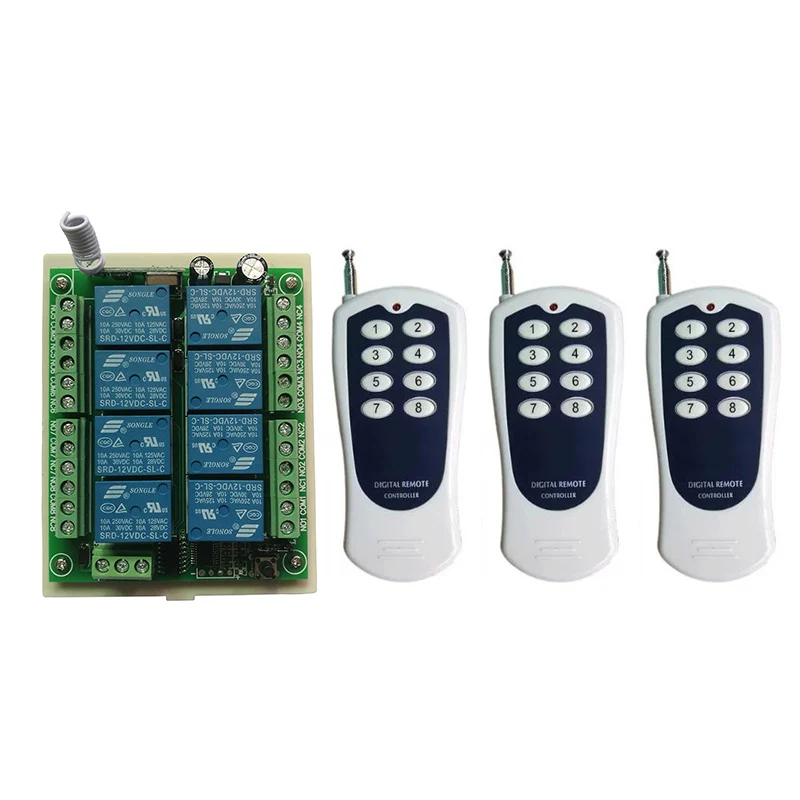 Dc 12v 24v 8 Ch Channels 8ch Rf Wireless Remote Control Switch System ...