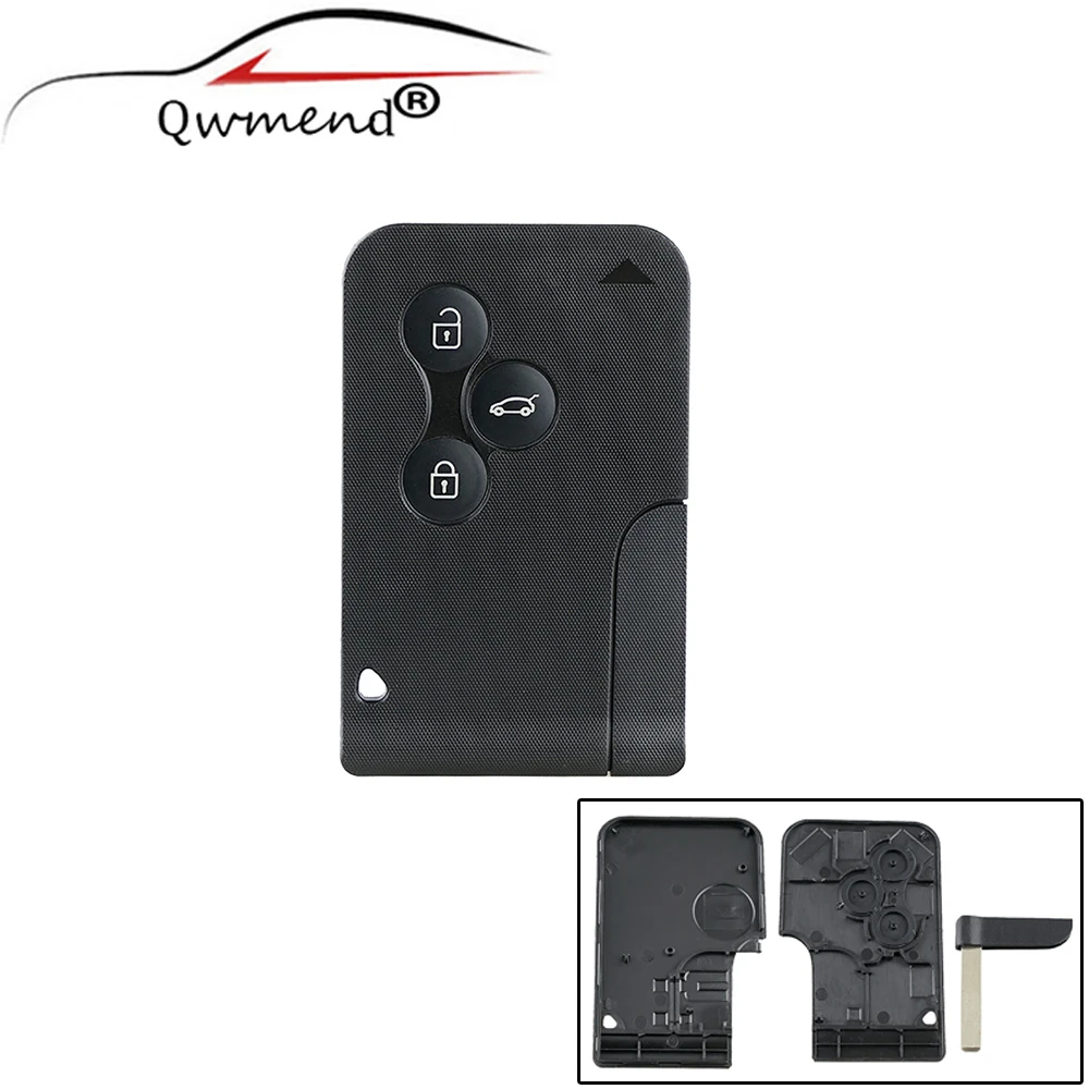 3 Buttons Key Card Case Replacement Remote Key Cover Shell For Renault ...