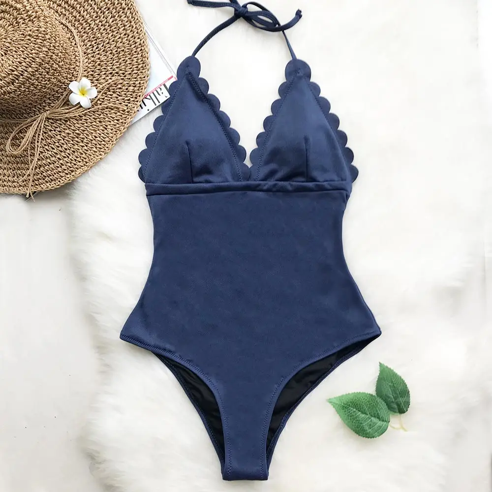 Cupshe Intimate Voices Solid One Piece Swimsuit Deep V Neck Summer Sexy
