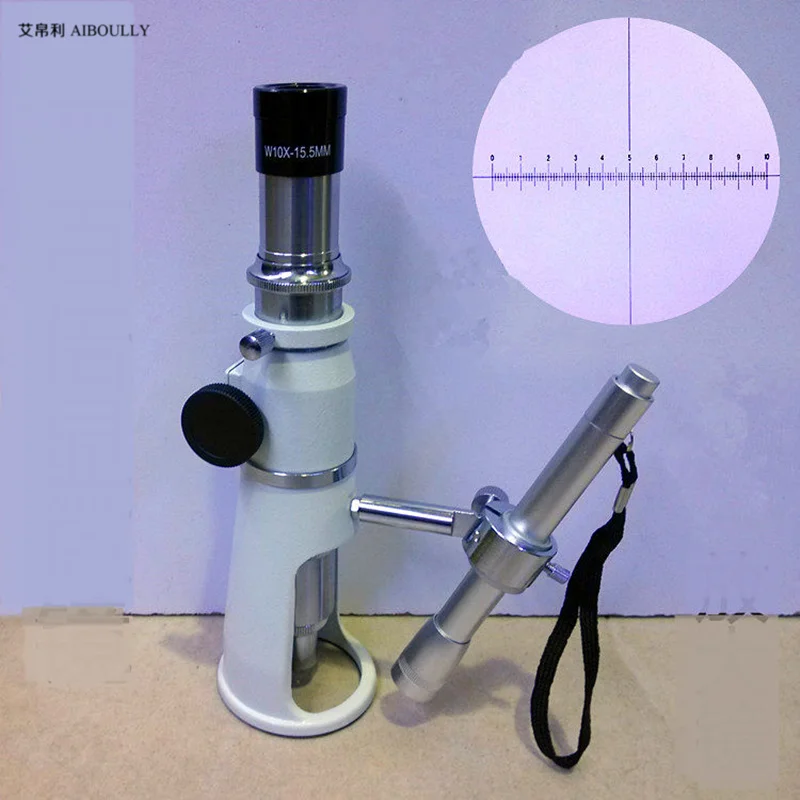 Portable With Scale Measuring Microscope With Light 100 Times