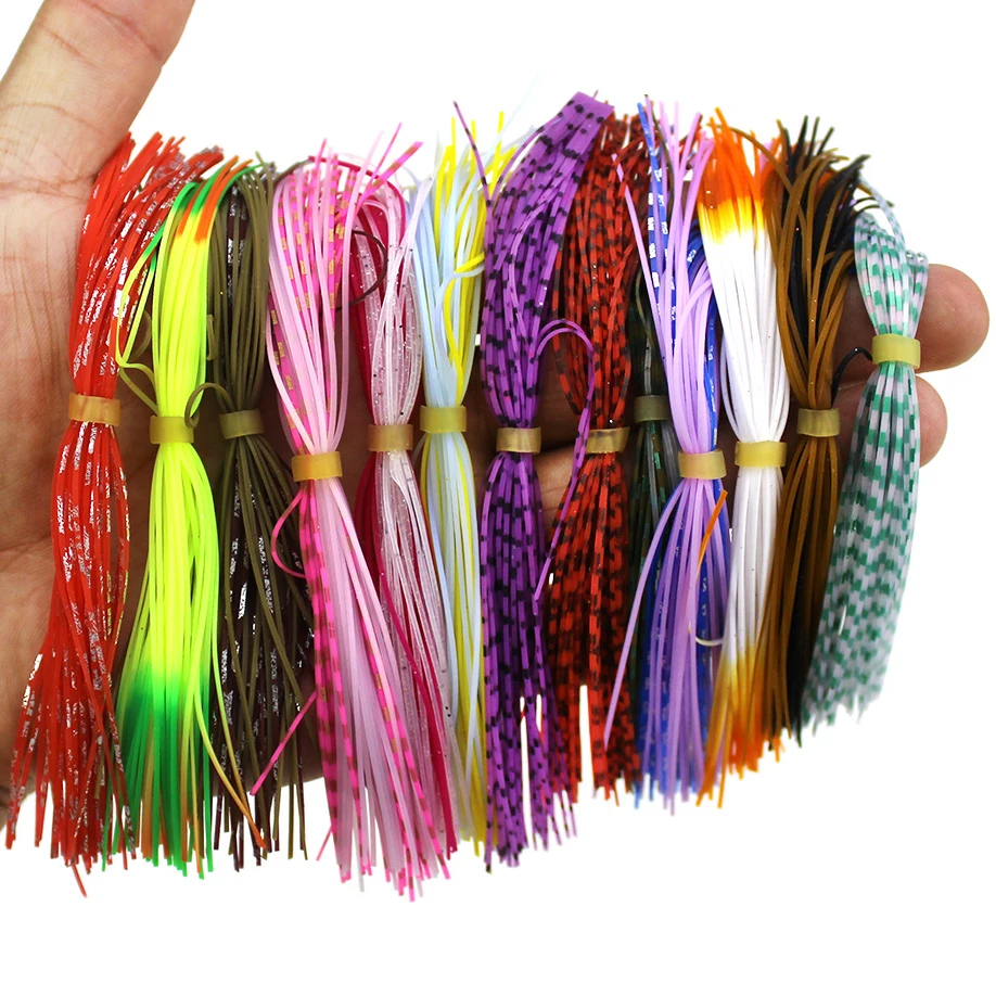 5-10-Bundles-Silicone-Skirts-30-40-strands-Rubber-Fishing-Lures-Soft ...