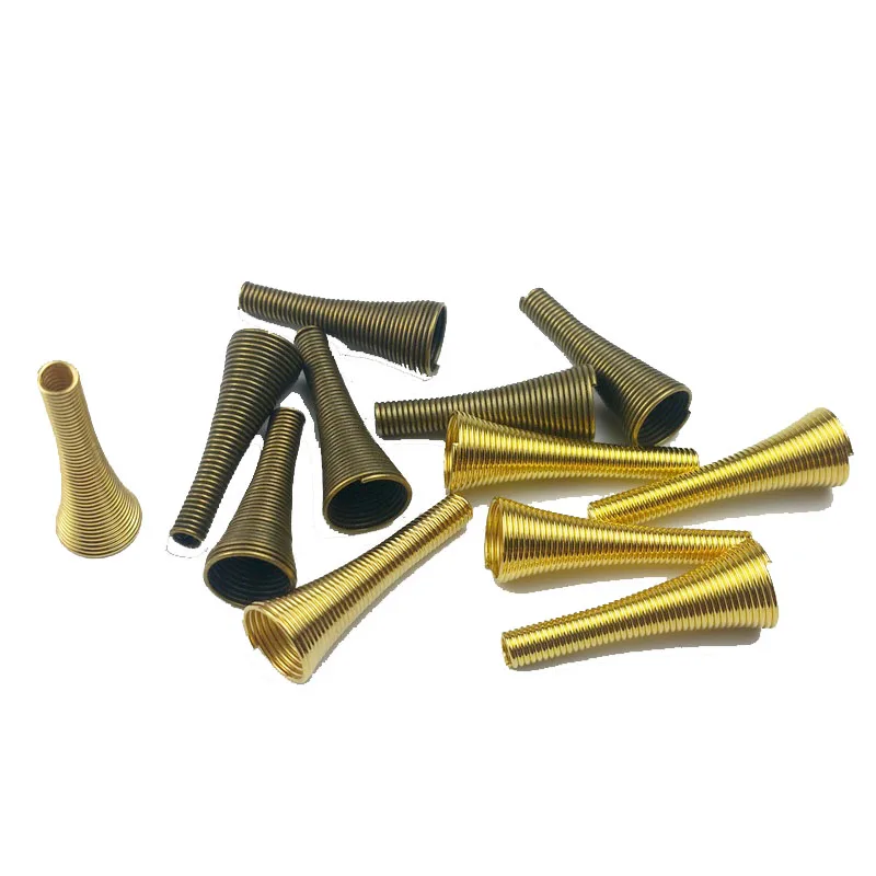 20pcs/lot 28mm length Gold/bronze Color Metal Spring Bead Caps Spacer ...
