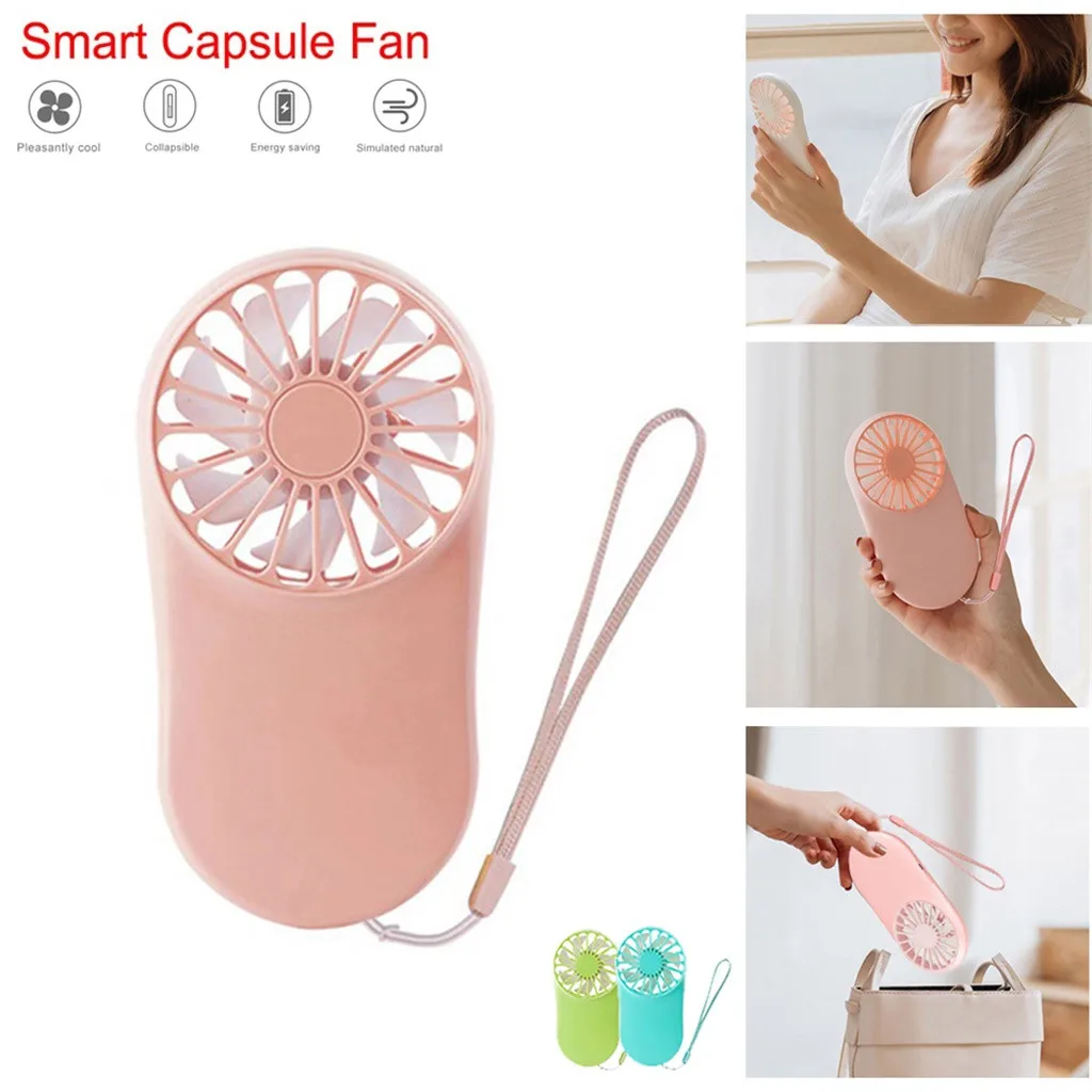 Rechargeable USB Mini Portable Pocket Fan Cool Air Hand Held Travel ...