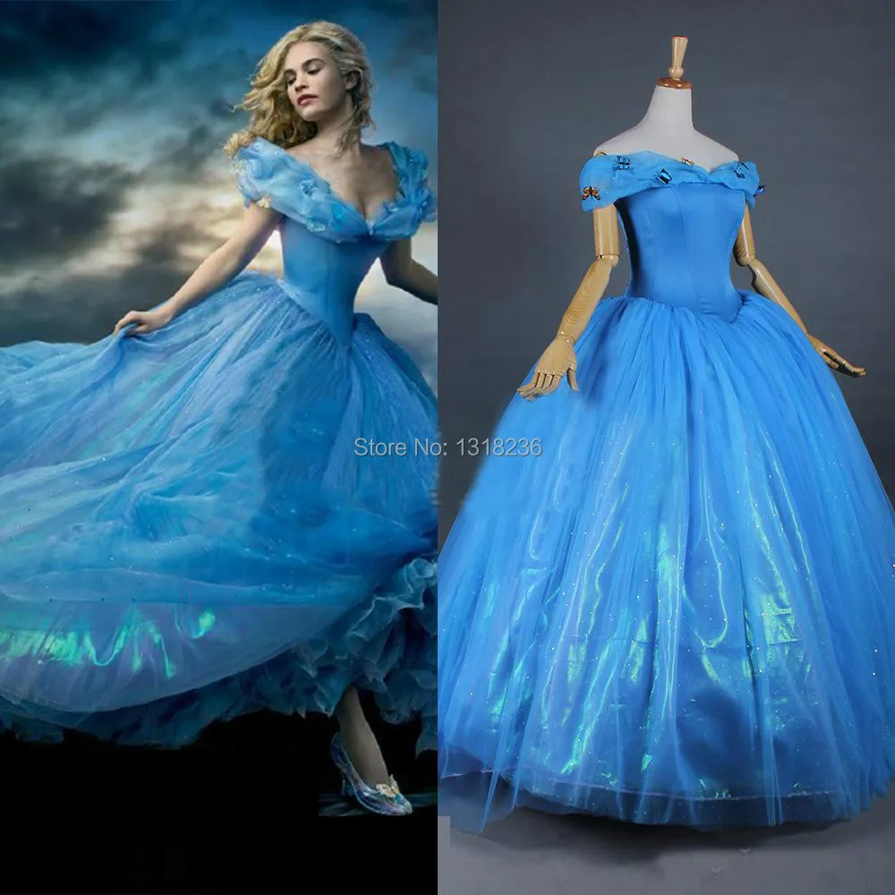 Aliexpress.com : Buy Modest Princess Cinderella Dress Movie Cosplay ...