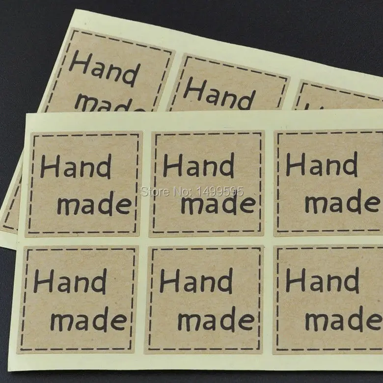 Handmade Sticker 100pcs/lot 25*25mm Vintage Stickers Kraft Label ...