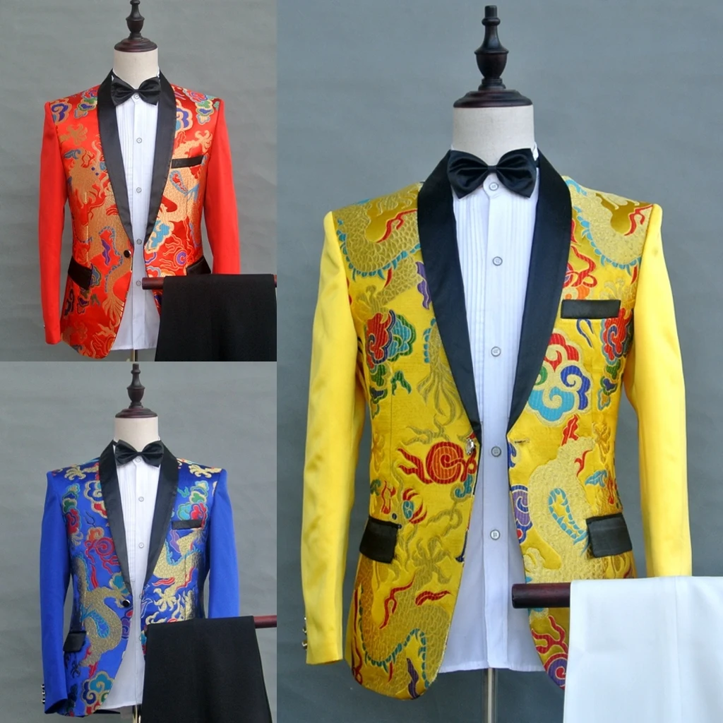 Shawl collar men's master Stage master of ceremonies presided over men ...