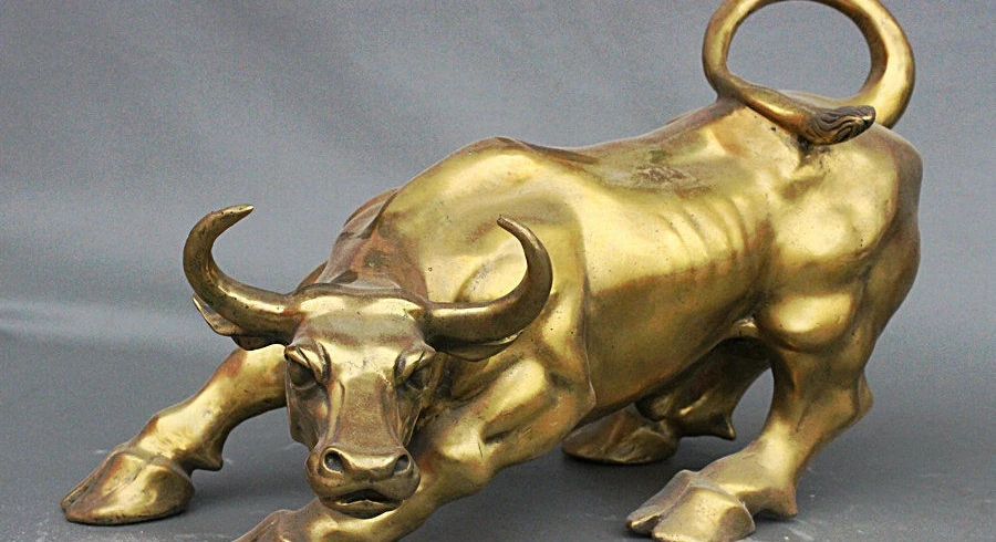 16 Chinese Fengshui Brass Zodiac Animal Wealth Strong Bull Oxen Statue ...