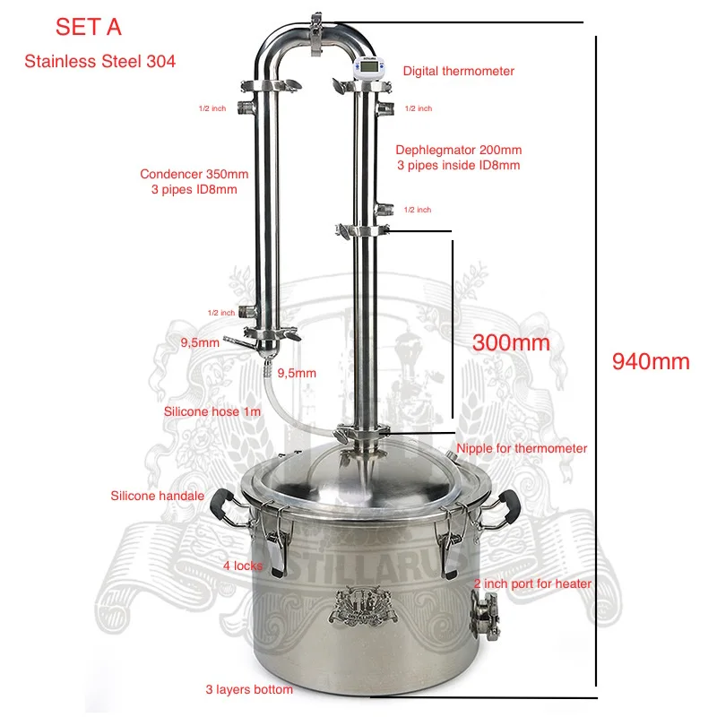 Kit for distillation. 25l tank and 1.5" column for distillation. Home ...