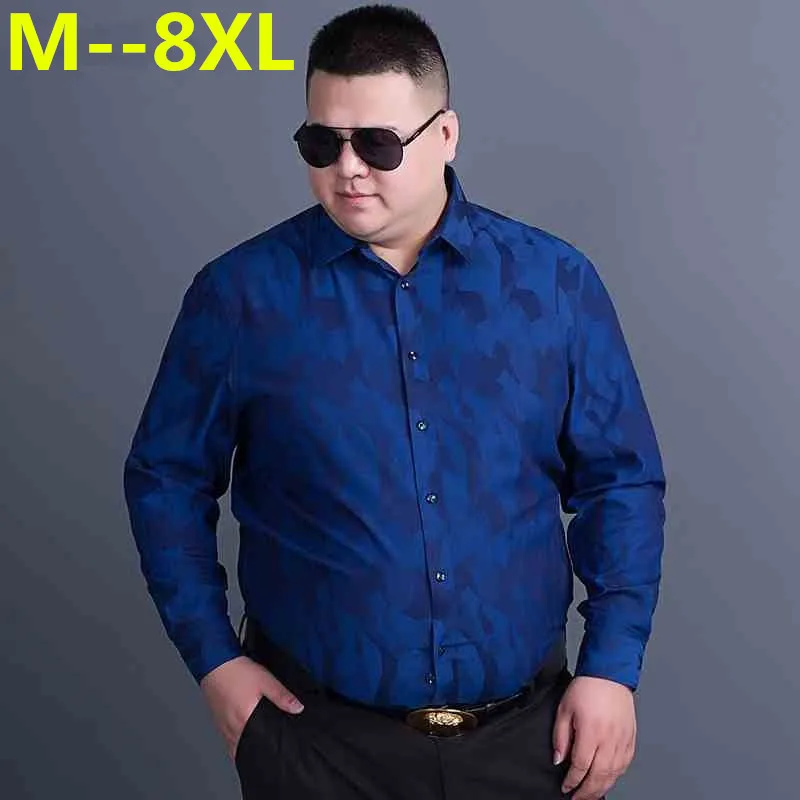 10XL 8XL 6XL 5X Shirts Men 2018 Promotion Autumn Long Sleeve Casual ...