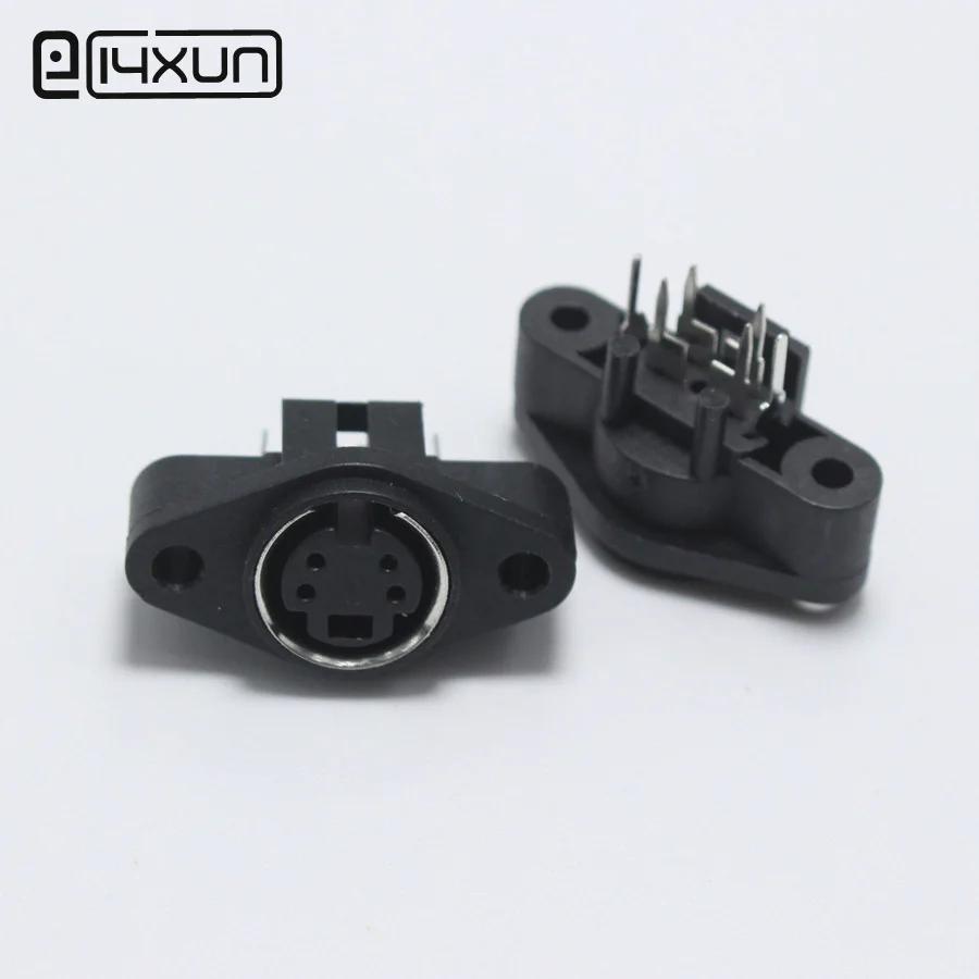 5pcs Din 4p Female Jack Cable Connector With Singal Terminals & Hole ...