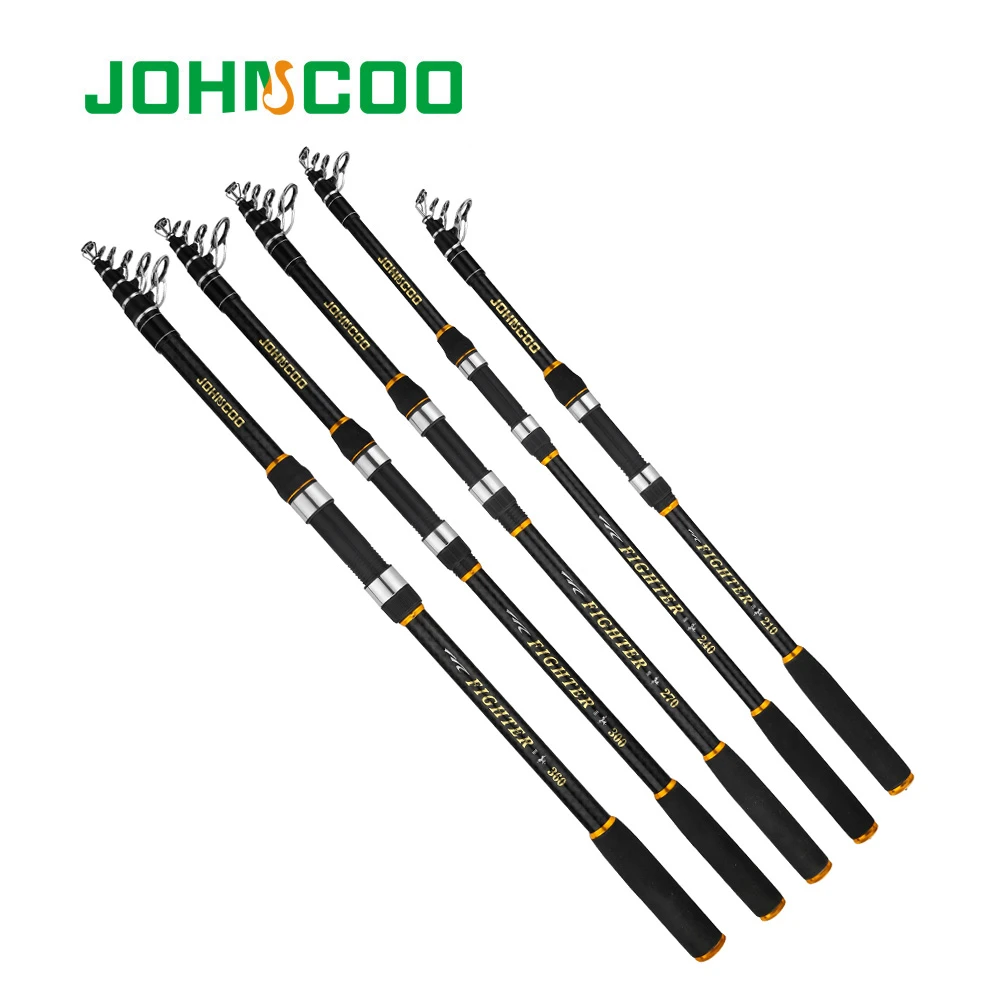 Johncoo Fighter Telescopic Fishing Rod 40-80g Spinning Rod 2.1,2.4,2.7 ...