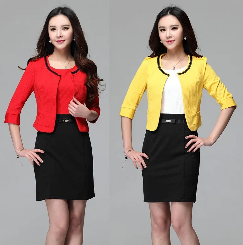 2015 Summer Formal Uniform Design Female Work Wear Suits Tops And Dress ...