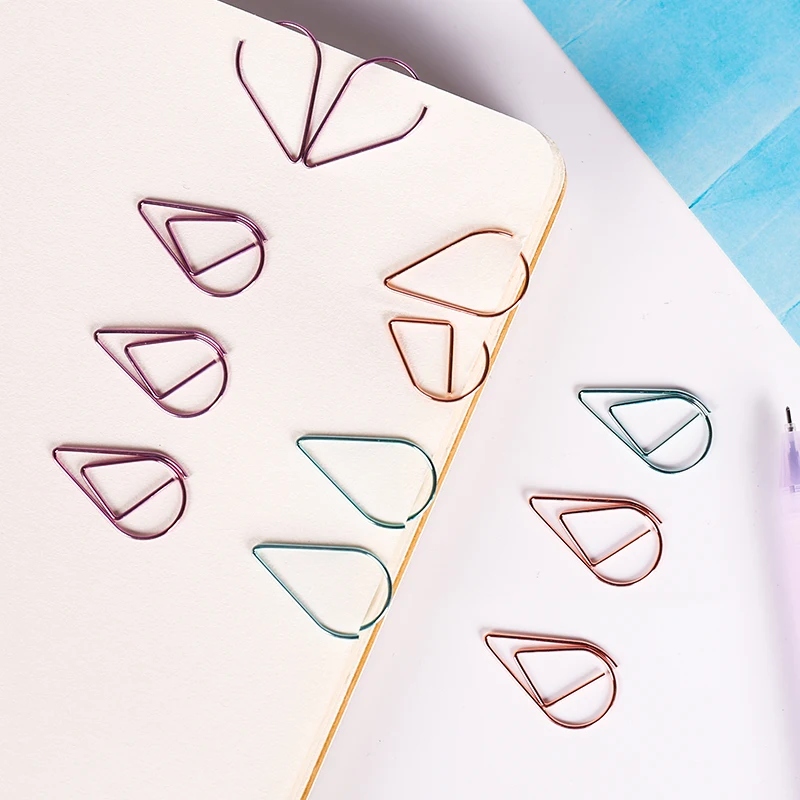 Home & Living Paper Clip Set Drop Shape Paper Clips Set Of 4 Green ...