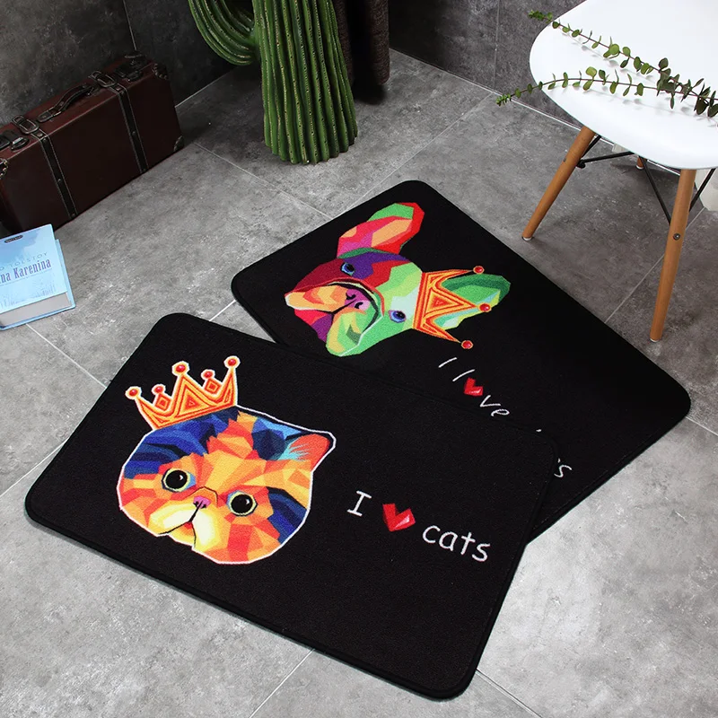 Cartoon Style Lovely Dog Painting Dogs Print Rugs Non-slip Floor Mat ...