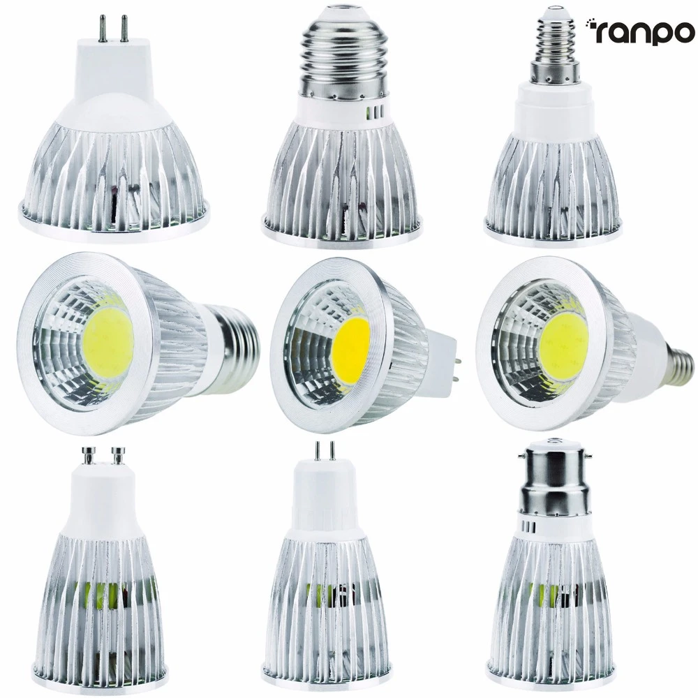 Ultra Bright Dimmable 6W 9W 12W GU10 E27 MR16 E14 B22 E12 GU5.3 LED Bulbs Spotlight High Power ...