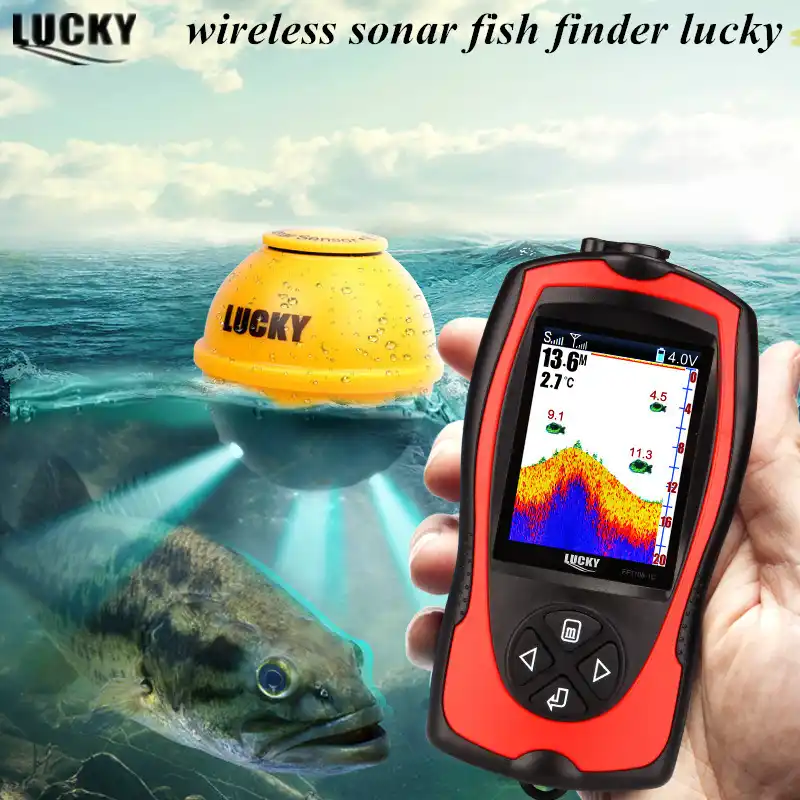 Lucky Rechargeable Fish Finder ff1108 1 cwla wireless Findfish sonar ...
