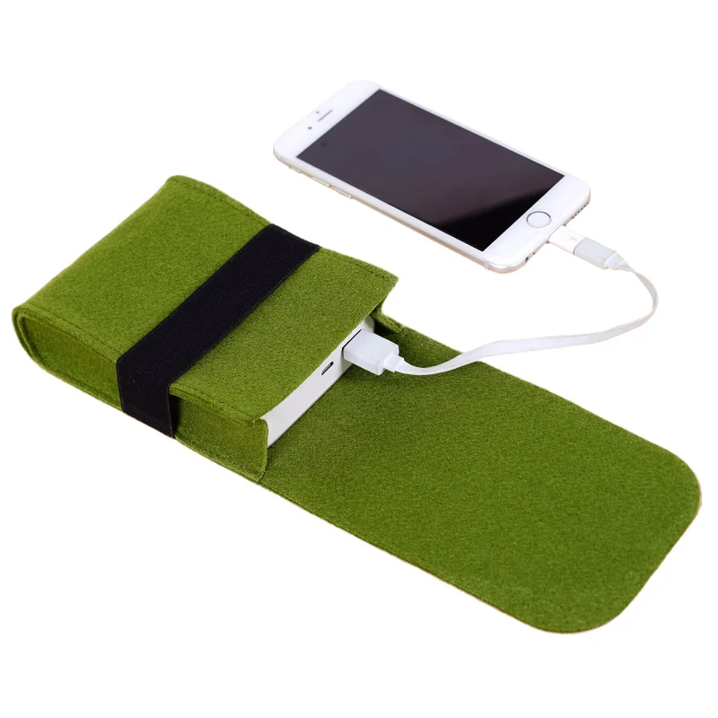 Mini Felt Pouch Charger Storage Bag For Power Bank , Data Cable , Mouse ...