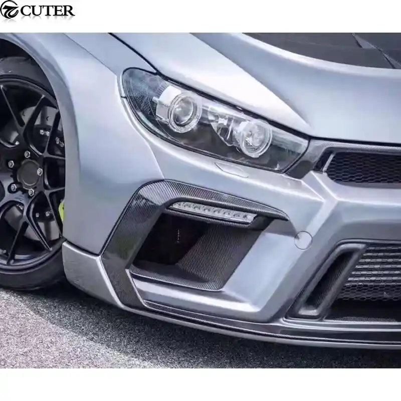 Carbon fiber + FRP Wide Car body kit Unpainted front Rear bumper Side ...