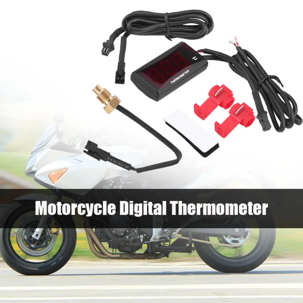 Motorcycle Digital Thermometer Water Temp Temperature Gauge Meter for ...