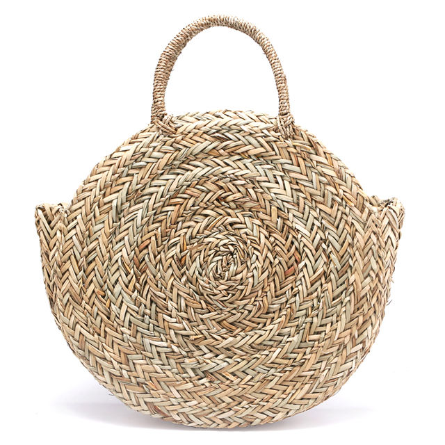 Natural Hand Woven Round Straw Bag