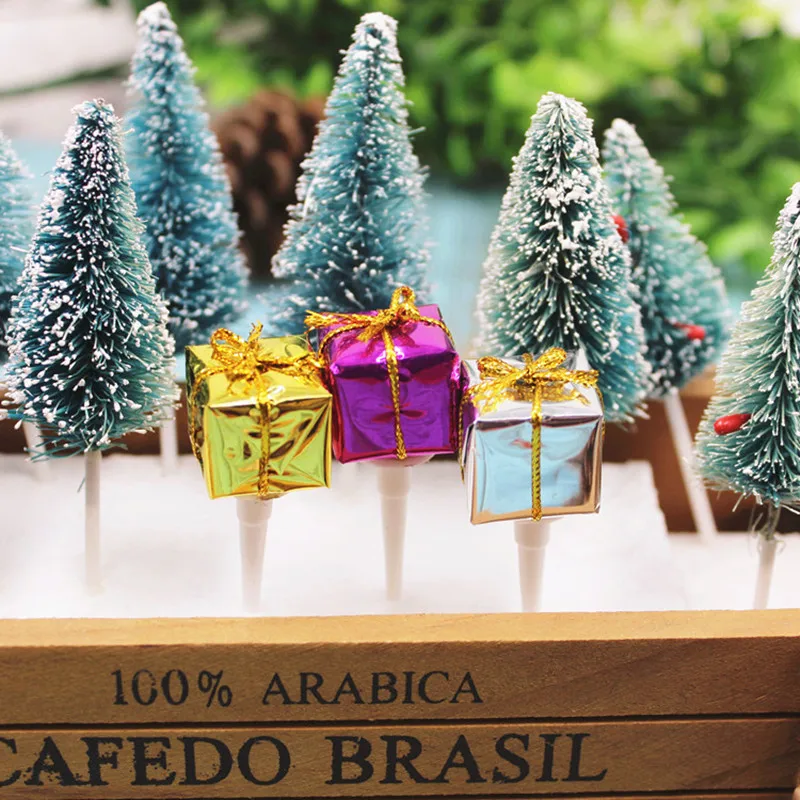 100 pcs Handmade Lovely colorful gift box Cupcake Toppers Cake Party ...