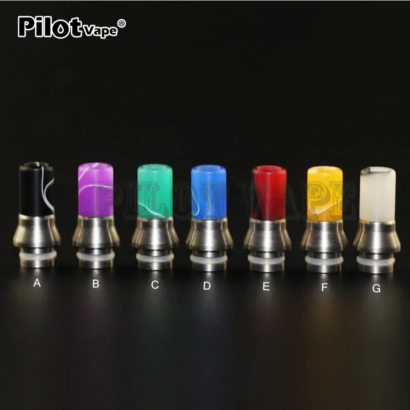 Piloto VAPE Punta de goteo acrílico + acero consejos de goteo DIY 510 ...