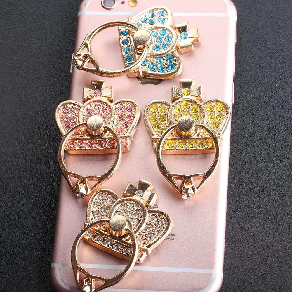 10 pcs 360 Rotating Crown Crystal Ring Holder Compatible With Any Smart ...