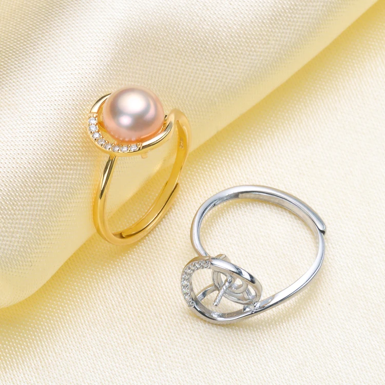 Anillos de perlas de diseño Simple, ajustes de anillos ajustables ...