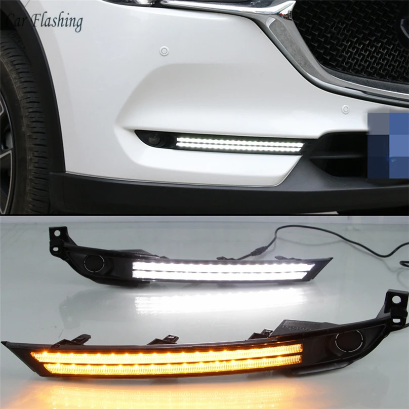 1 Set for Mazda cx 5 cx5 2017 2018 2019 2020 2021 LED DRL Daytime Running Light Daylight yellow ...