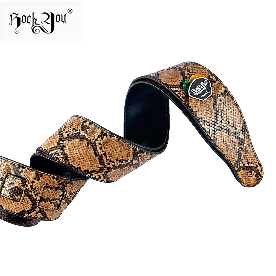 Rockyou Snake Pattern High Quality Soft Leather Guitar Strap Free ...