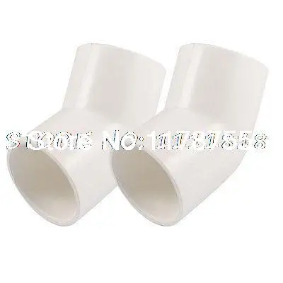 2 x 40mm Dia 45 Angle Degree Elbow PVC Pipe Fittings Adapter Connector ...