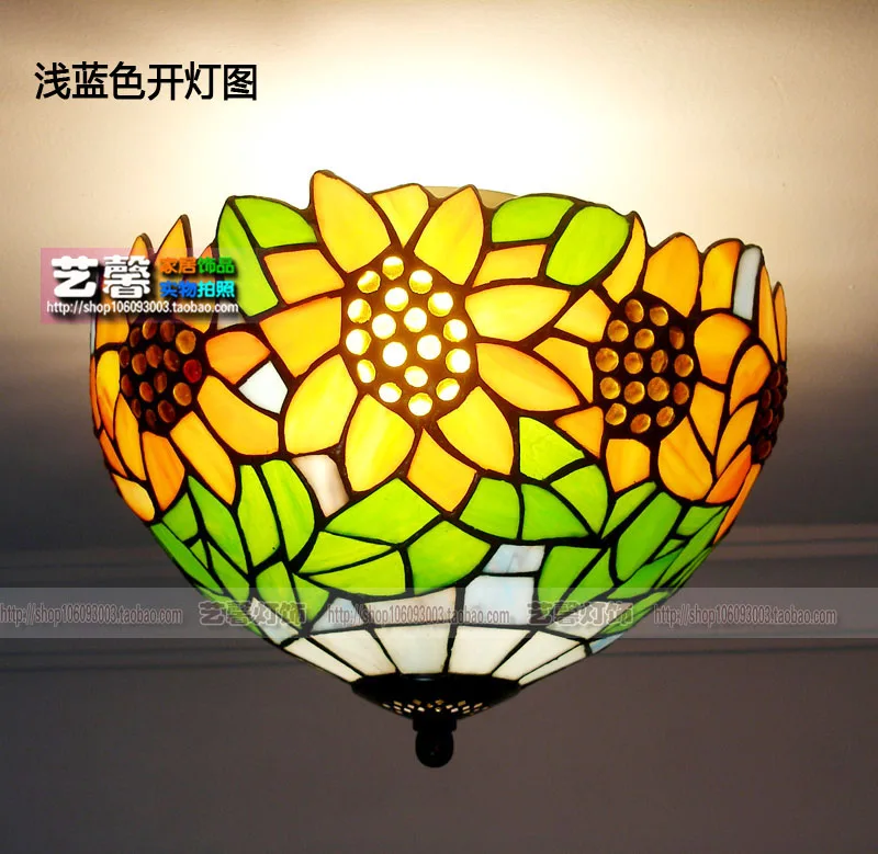30CM tiffaoiy Ceiling fixtures European style garden sunflower ...