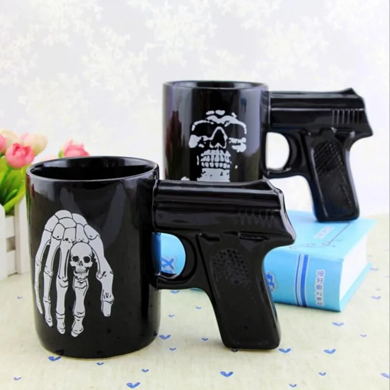 Free Shipping 1Piece Pistol Grip Coffee Cups And Mugs Funny Gun Mug ...
