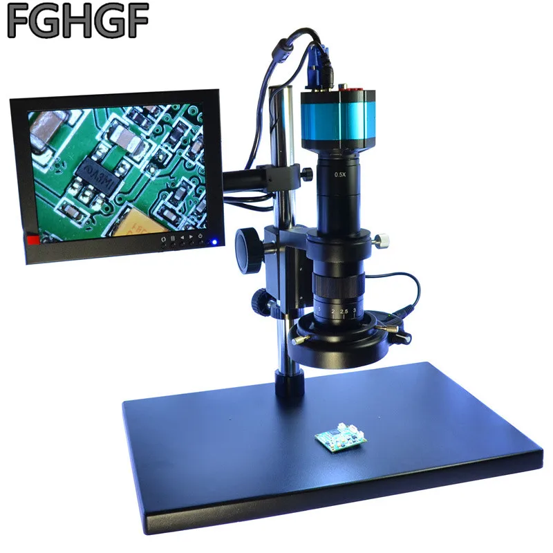 Fghgf 2 메가 픽셀 전자 현미경 크로스 케이블 ccd 0745c 렌즈 8 인치 디스플레이 수리 돋보기 smt/bga 칩 ...