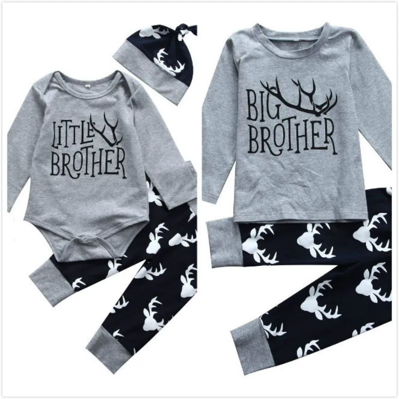 Brothers Clothes Children Wear Baby Boys Christmas Fawn Suit Kids Long ...