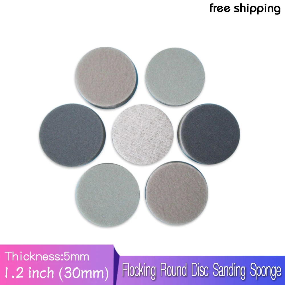 30-Pcs-Flocking-Round-Disc-Sanding-Sponge-1-2-Inch-30mm-300-3000-Grit ...