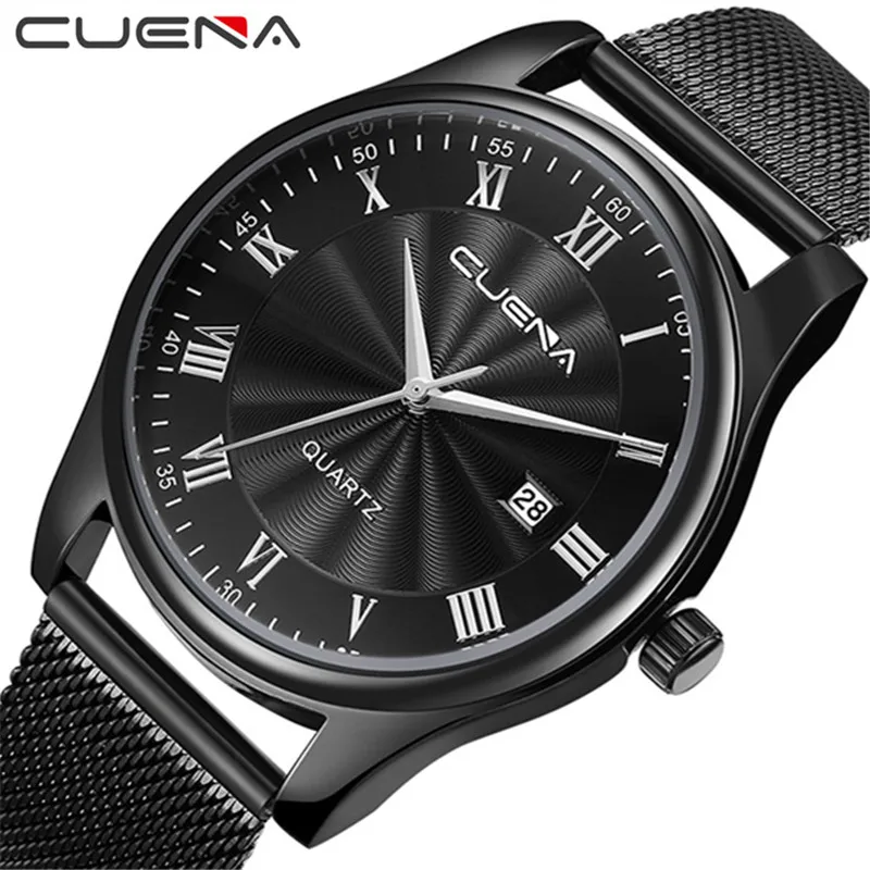 Cuena mens relojes Top marca de lujo cuarzo reloj hombres de acero ...