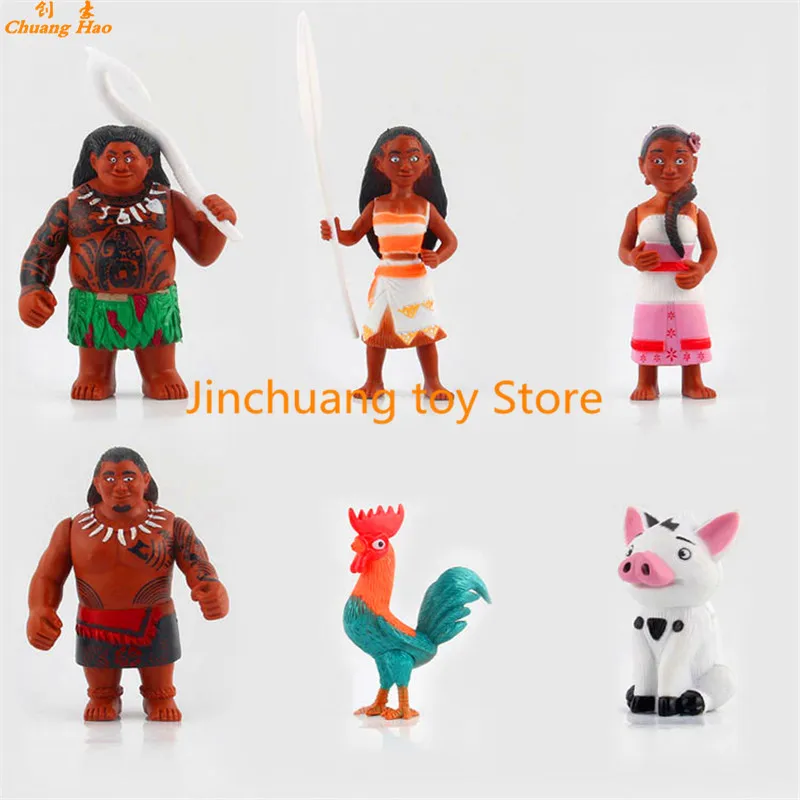 Cute Hot Movie 6pcs/lot Moana Chief Tui Sina Tala Kakamora Maui Tamatoa ...