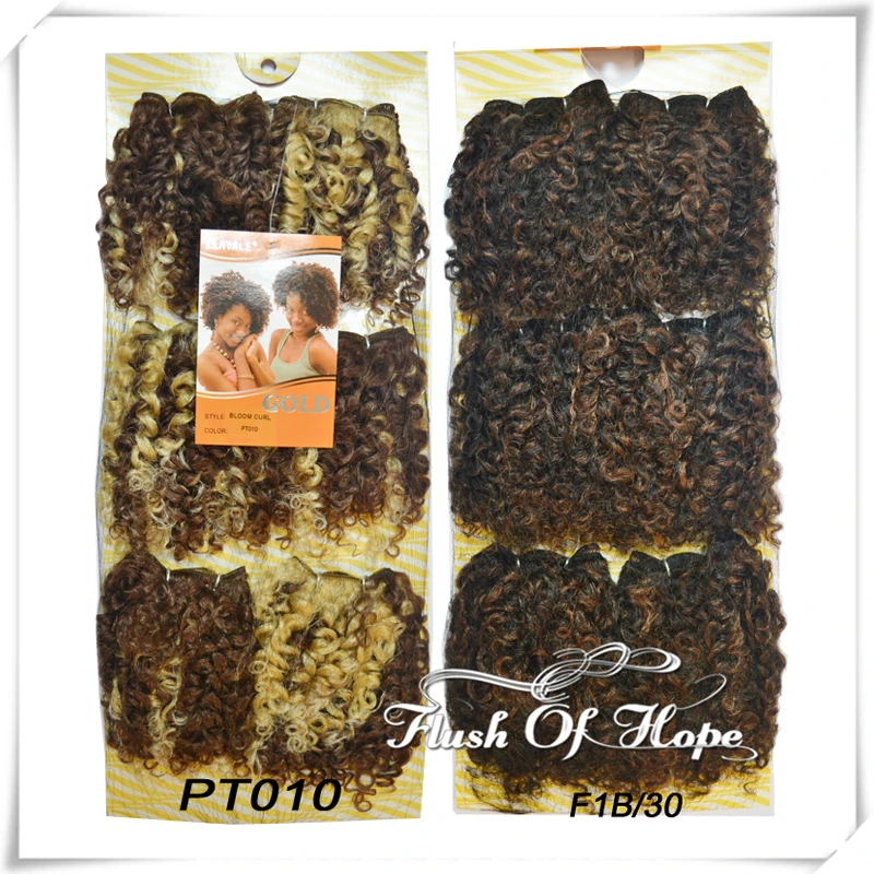 2 Packs/lot One Pack for Full Head Noble Gold Bloom Curl Synthetic Hair ...
