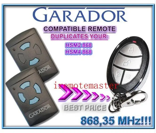 GARADOR HSM2 868,HSM4 868MHZ replacement remote control very|Remote ...