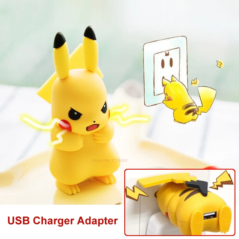USB Pikachu Charger PM GO Pokedex Anime Figure Toys chargeur carregador ...