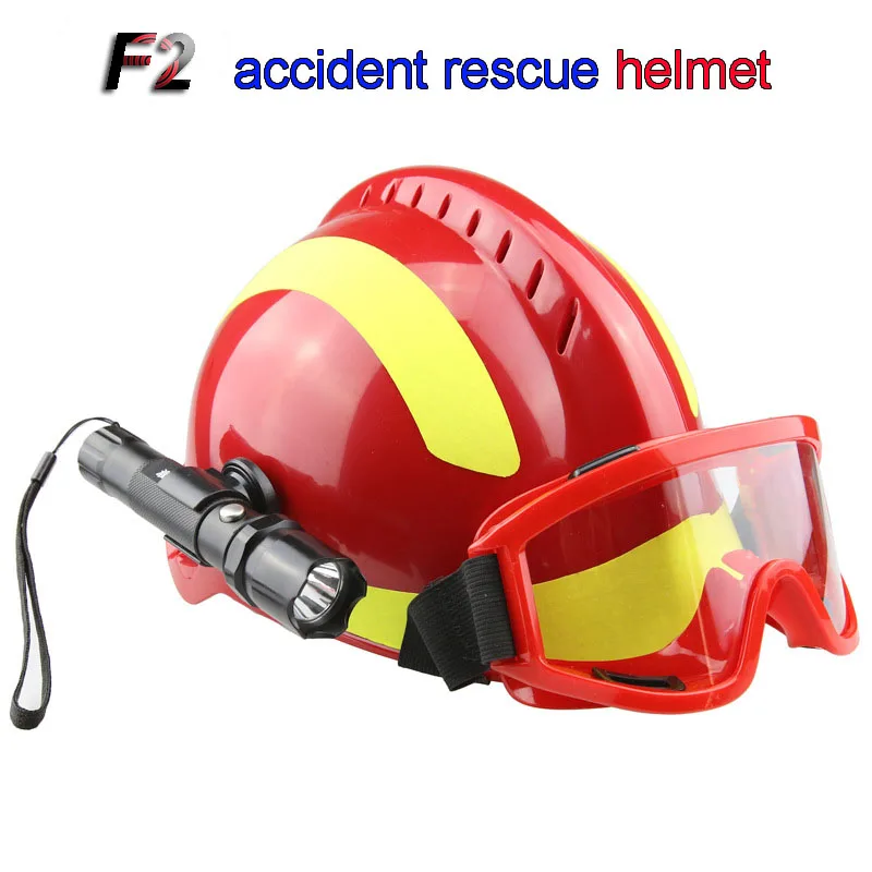 F2 Rescue Helmet Safety Helmet + Safety Goggles + Headlamp (battery Not ...
