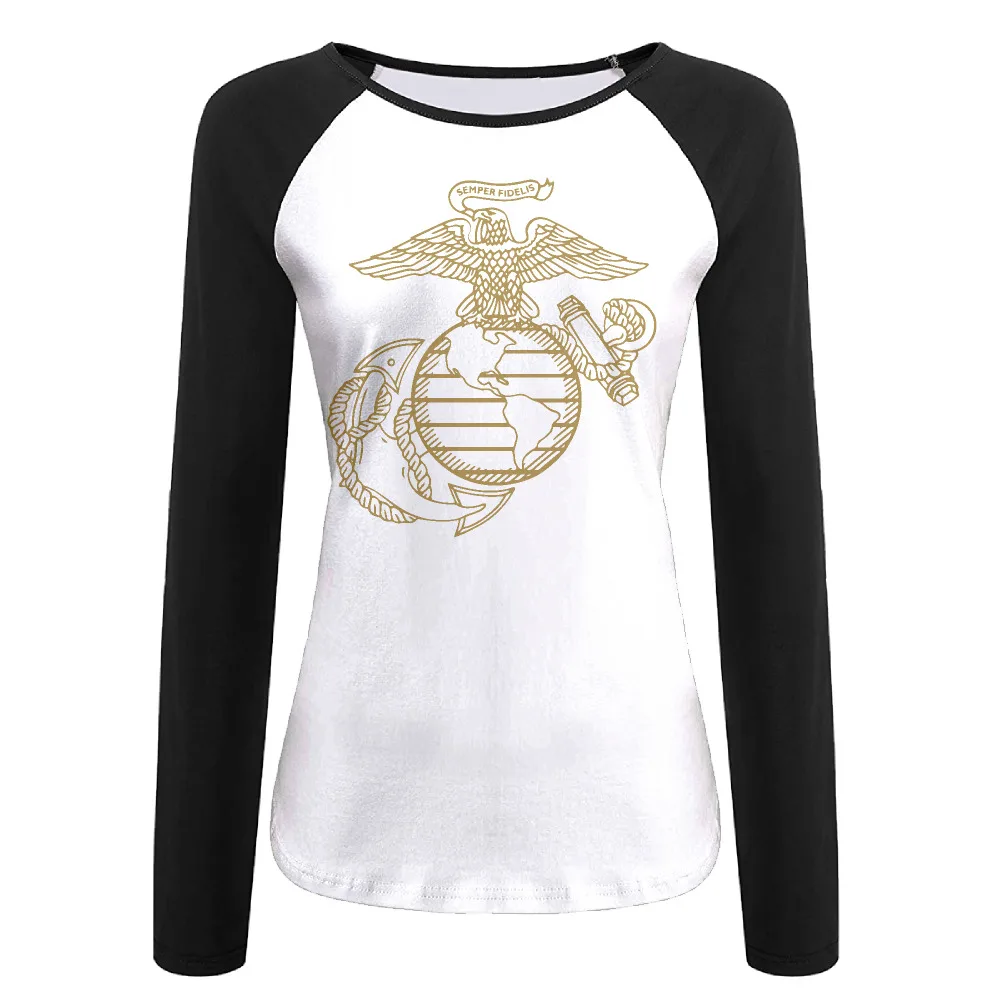 United States Marine Corps Logo O Neck woman Long Sleeve Raglan ...