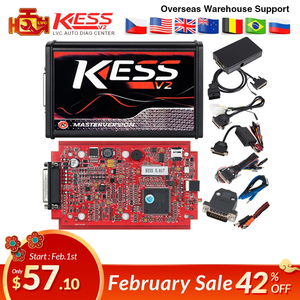 KESS V2 V5.017 SW V2.47 Master EU Red PCB ECM Titanium KTAG V7.020 4 ...