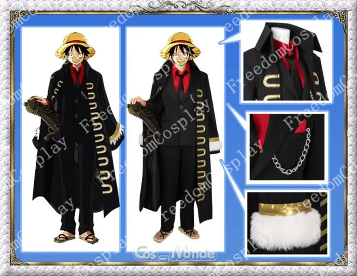 Free shipping One Piece Monkey D. Luffy Cosplay Costume All set|cloak ...