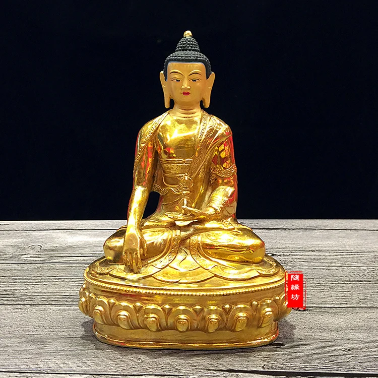 Good --20cm Buddhist Buddhism Efficacious Protection Tibet Nepal Gold ...