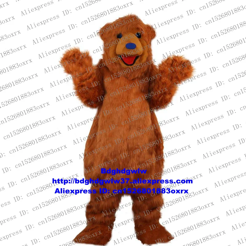 Lange-Fell-Braun-B-r-Grizzly-Bear-Ursus-arctos-Maskottchen-Kost-m ...