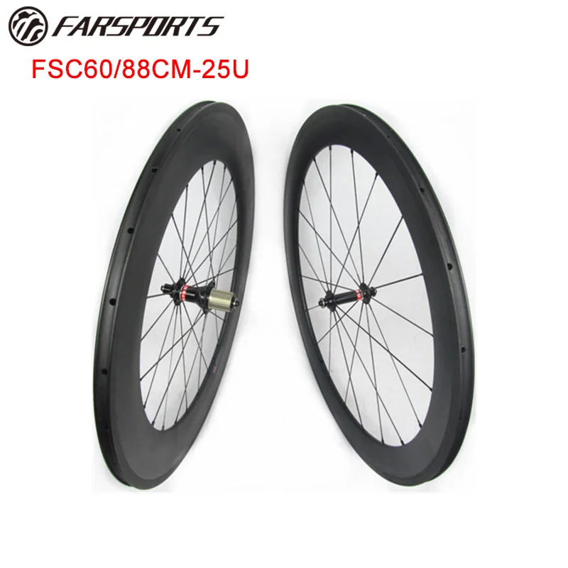 High performance wide carbon wheelset 60mm 88mm deep carbon clincher ...